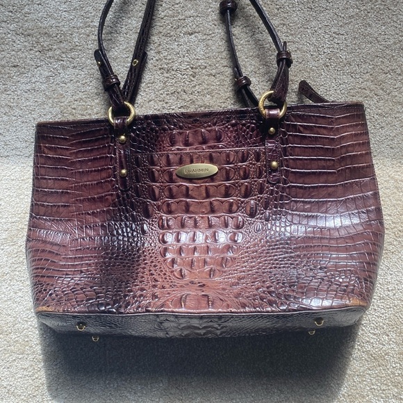 Brahmin | Bags | Brahman Classic Pecan Brown Shoulder Purse | Poshmark